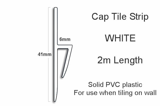 Cap Tile Strip (2m length) WHITE Plastic – JR Flooring Direct